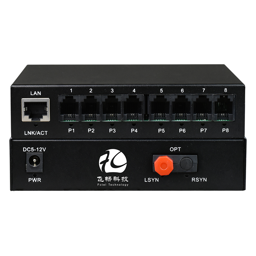 64 Channel RJ11 Phone Voice over Fiber Multiplexer With 2 FE